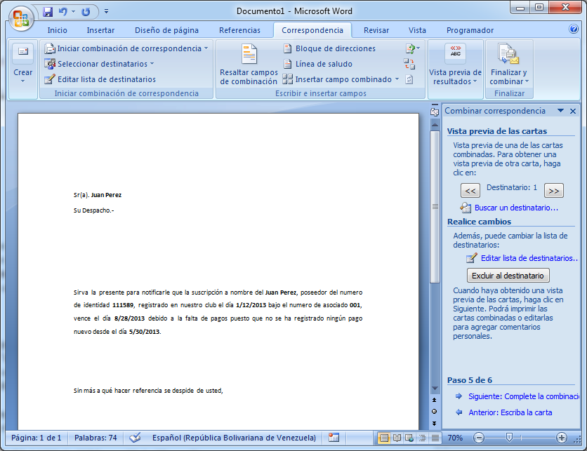 Excel Avanzado Para Empresas 1er Ejemplo Combinar Word Y Excel Para