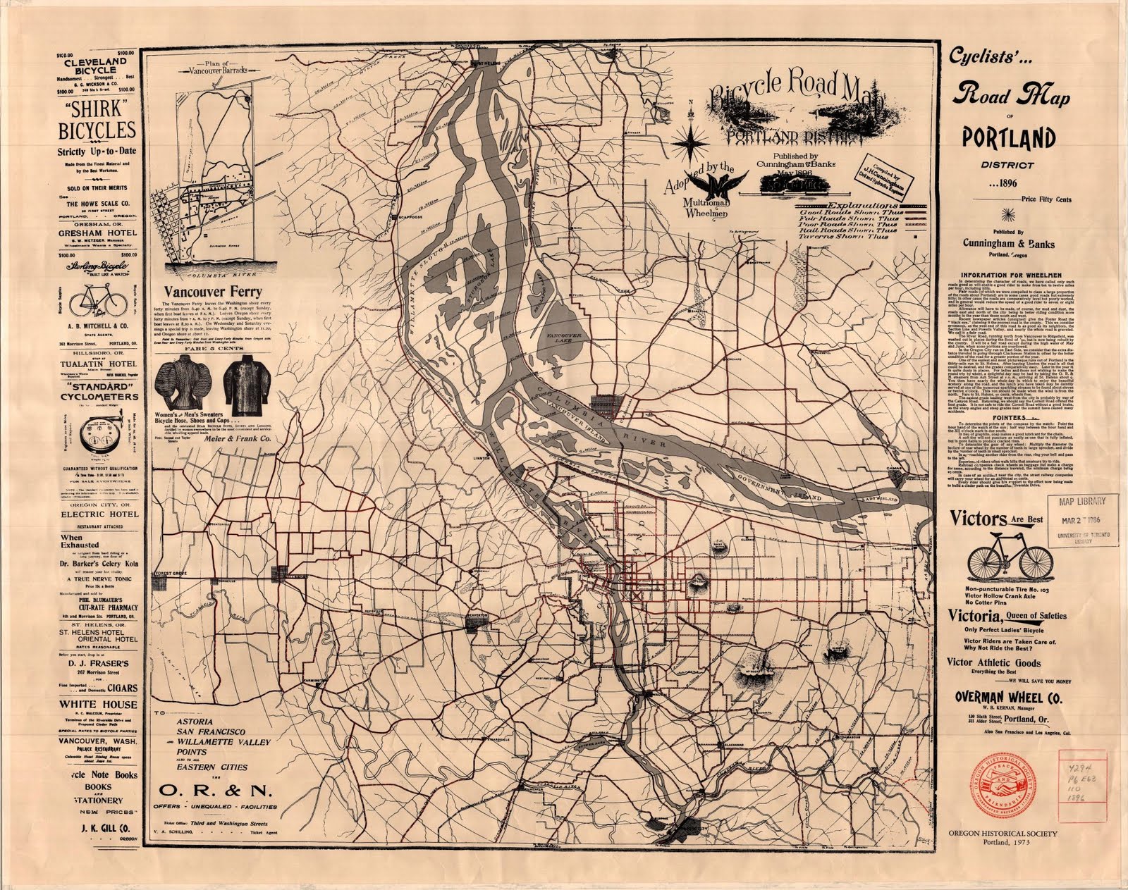 Map and Data Library, University of Toronto: 1896 Cyclist Road Map ...
