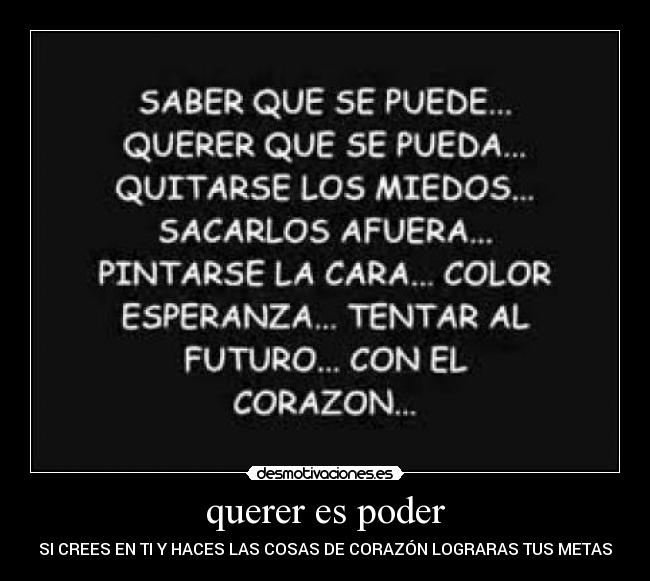 el querer es poder