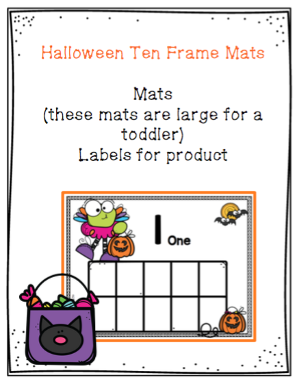 Halloween Ten Frame Mats for Centers ~ Preschool Printables
