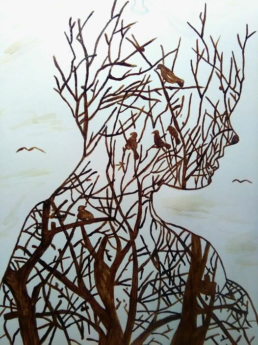 PINTADO CON CAFE: DIBUJO PINTADO CON CAFE