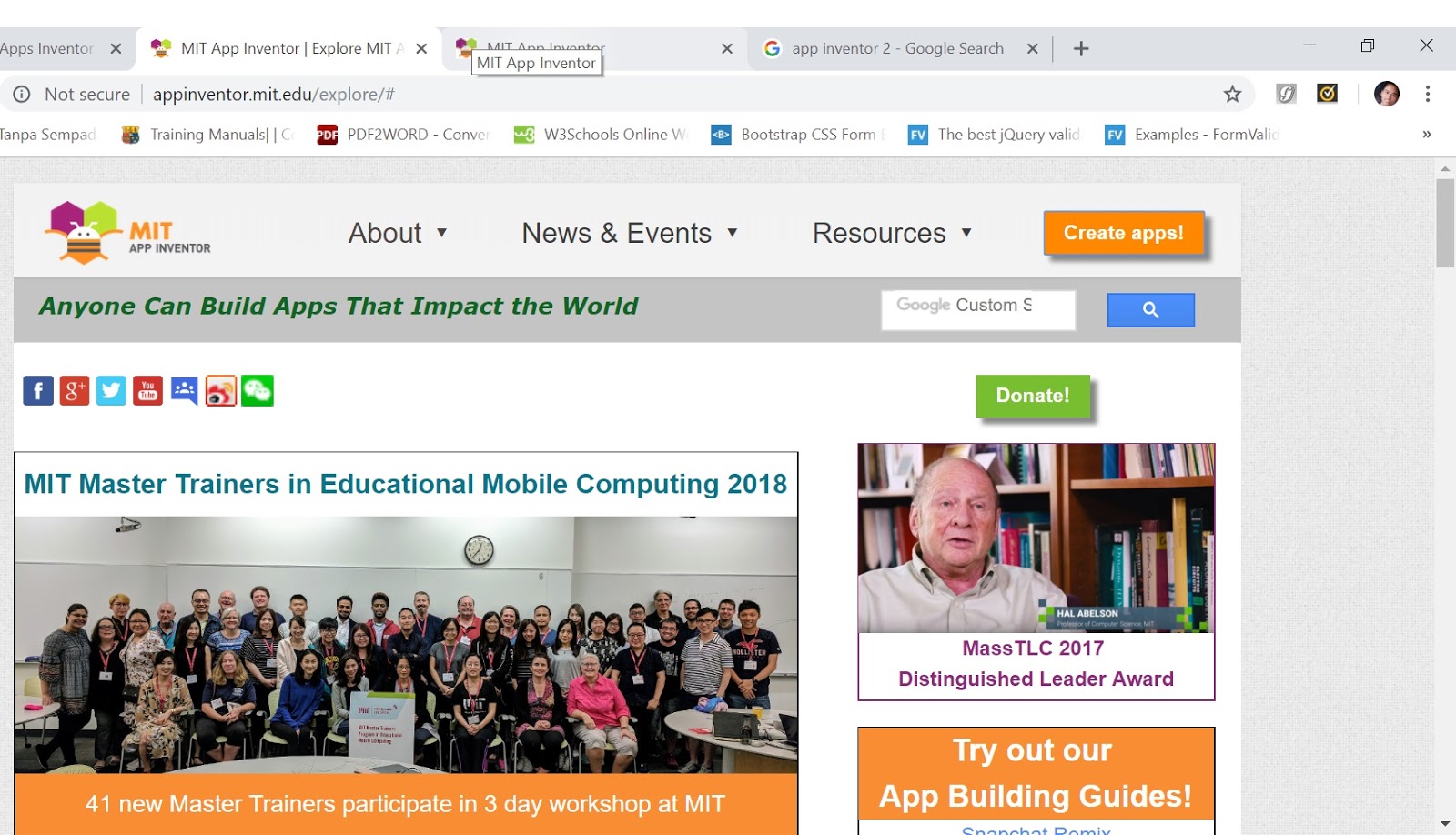 Panduan Apps Inventor 2: Mendaftar akaun MIT APPS INVENTOR