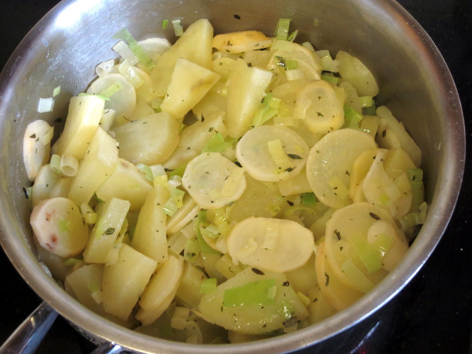 Please Pass The Greens Turnip Potato Soup With Turnip Greens