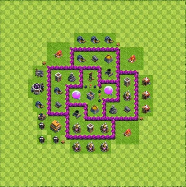 Base Layout Town Hall Level 6 Tipe Farming | COC Indonesia