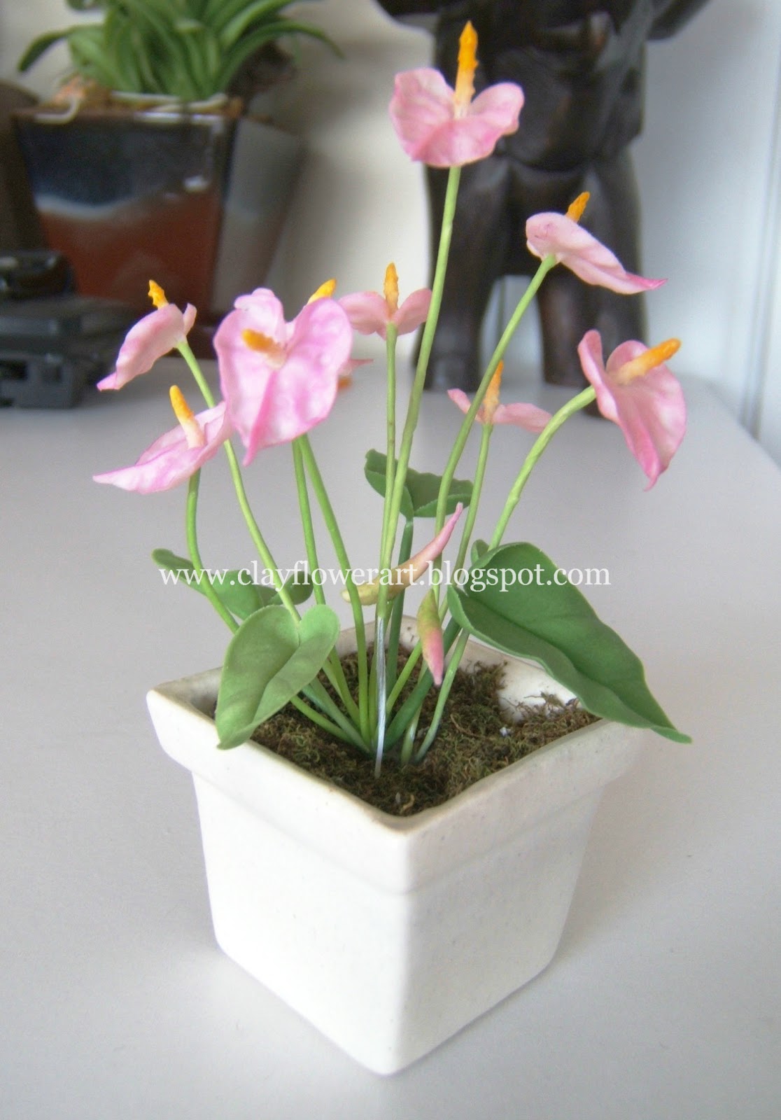 Anthurium - Miniature - Clay Flower Art