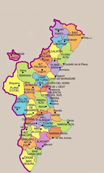 La finestra de la classe: Les comarques de la Comunitat Valenciana