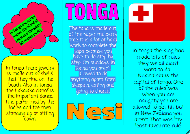 Nesi : Tongan Brochure