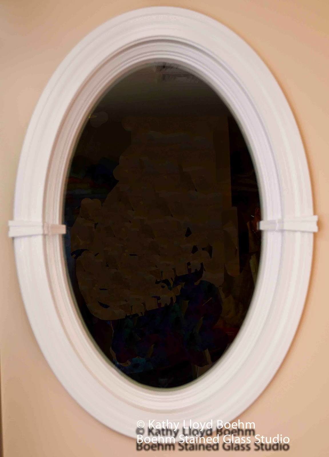 Boehm Stained Glass Blog: Oval Stained Glass Window with Bevels