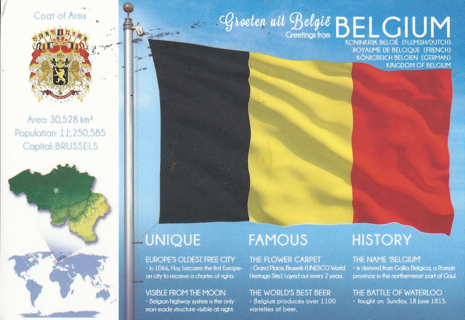 A Journey of Postcards: Flags of the World | Belgium