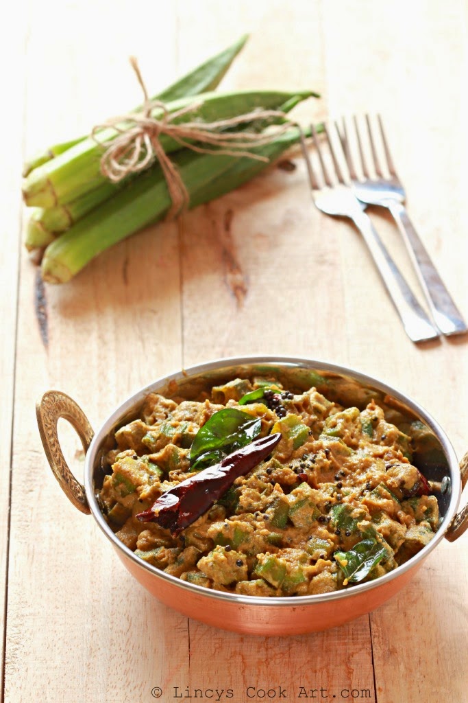 Vendakka Theeyal/ Ladies Finger Theeyal/ Okra Theeyal ~ Lincy's Cook Art