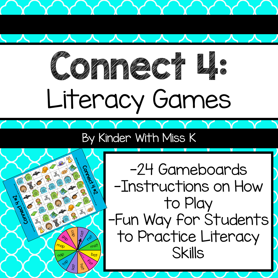 Fun Center Activity: Connect 4 Games - Kinder Witth Miss. K Literacy ...