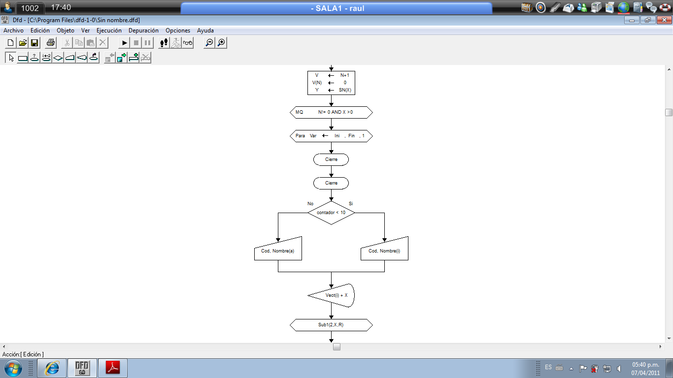 I.T.D. Julio Florez: Ejercicios en dfd