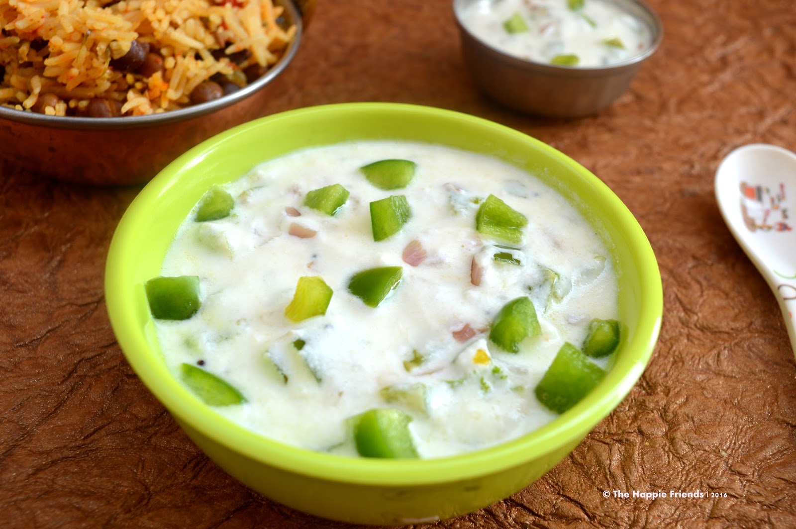 Capsicum Raita (Bell Pepper Raita) - Cook with Sharmila