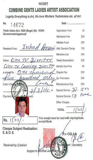 films and tv serials artist card: Artist Card bollywood and TV serials