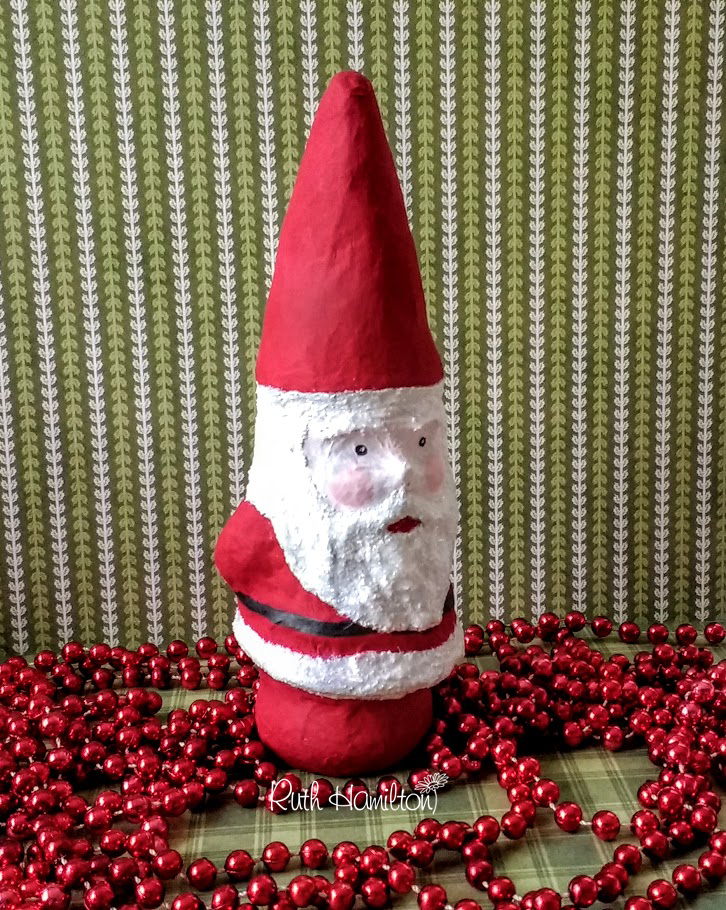 A Passion For Cards: Painted Papier Mache Santa