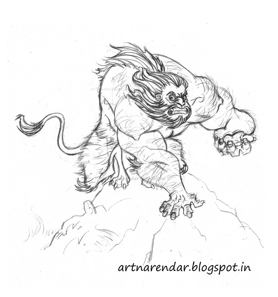 naren art: LION MAN