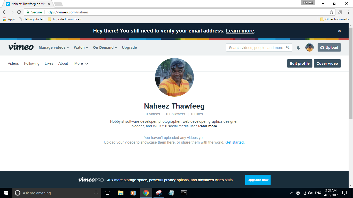 Naheez Thawfeeg's Blog: Vimeo