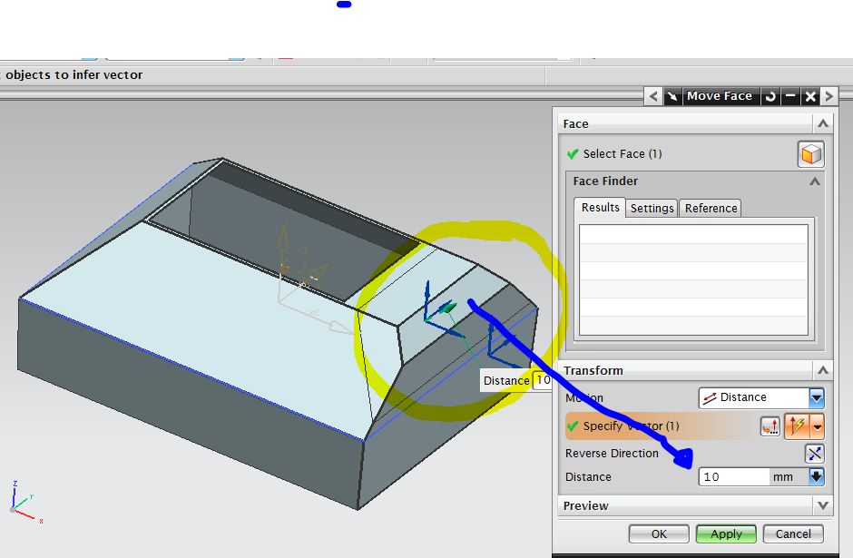 NX UNIGRAPHICS TUTORIAL: Synchronous modeling: Move Face
