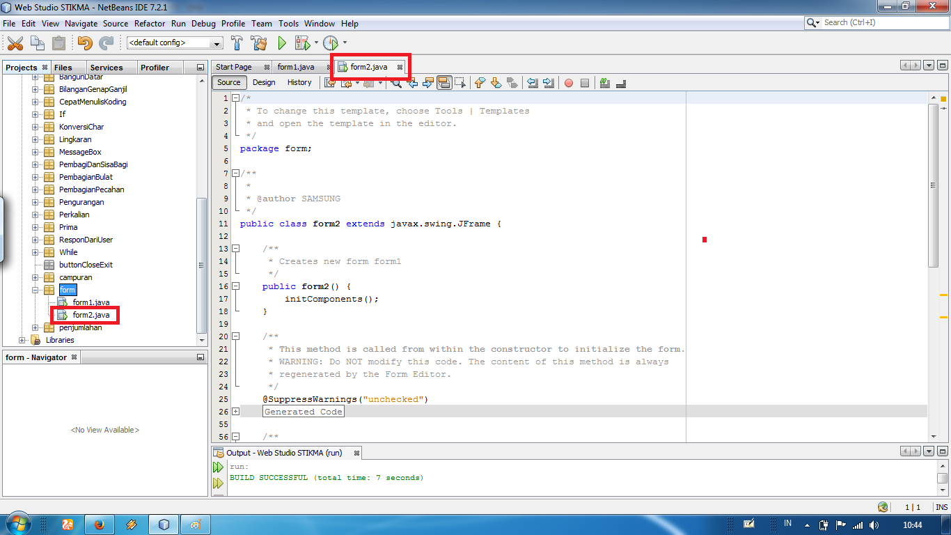 Frame Form Java Netbeans | Membuat Frame Form Java Netbeans ~ Materi Java Pemula