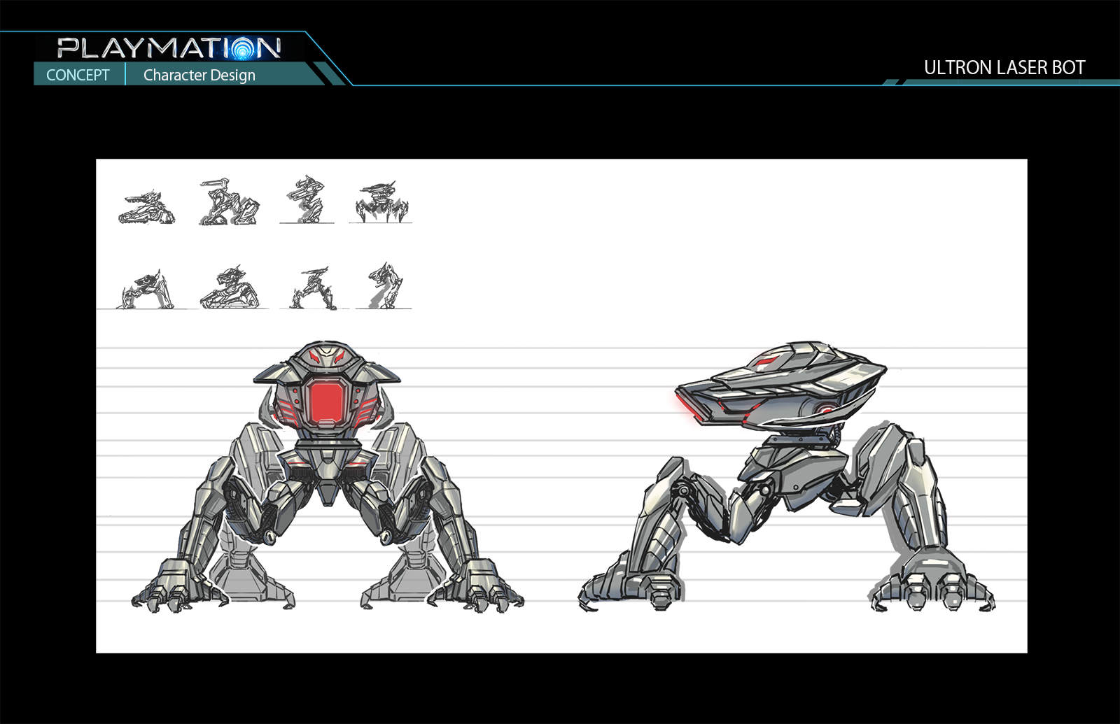 Art of Justin Cho: PLAYMATION_Marvel's Avengers_Ultron bot Concepts