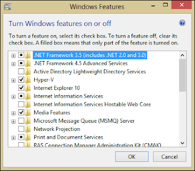How to enable .NET Framework 3.5 on Windows 8 or 2012