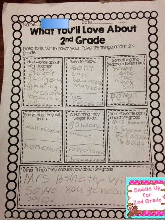 End of the Year Writing Activity