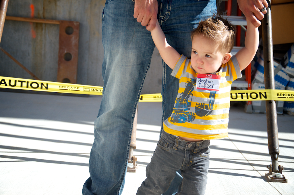 at the jobsite with dad - Color Me Meg