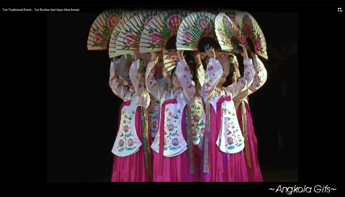 Animation Wallpaper: Animasi Tari Korea / Animated Buchaechum - Gif