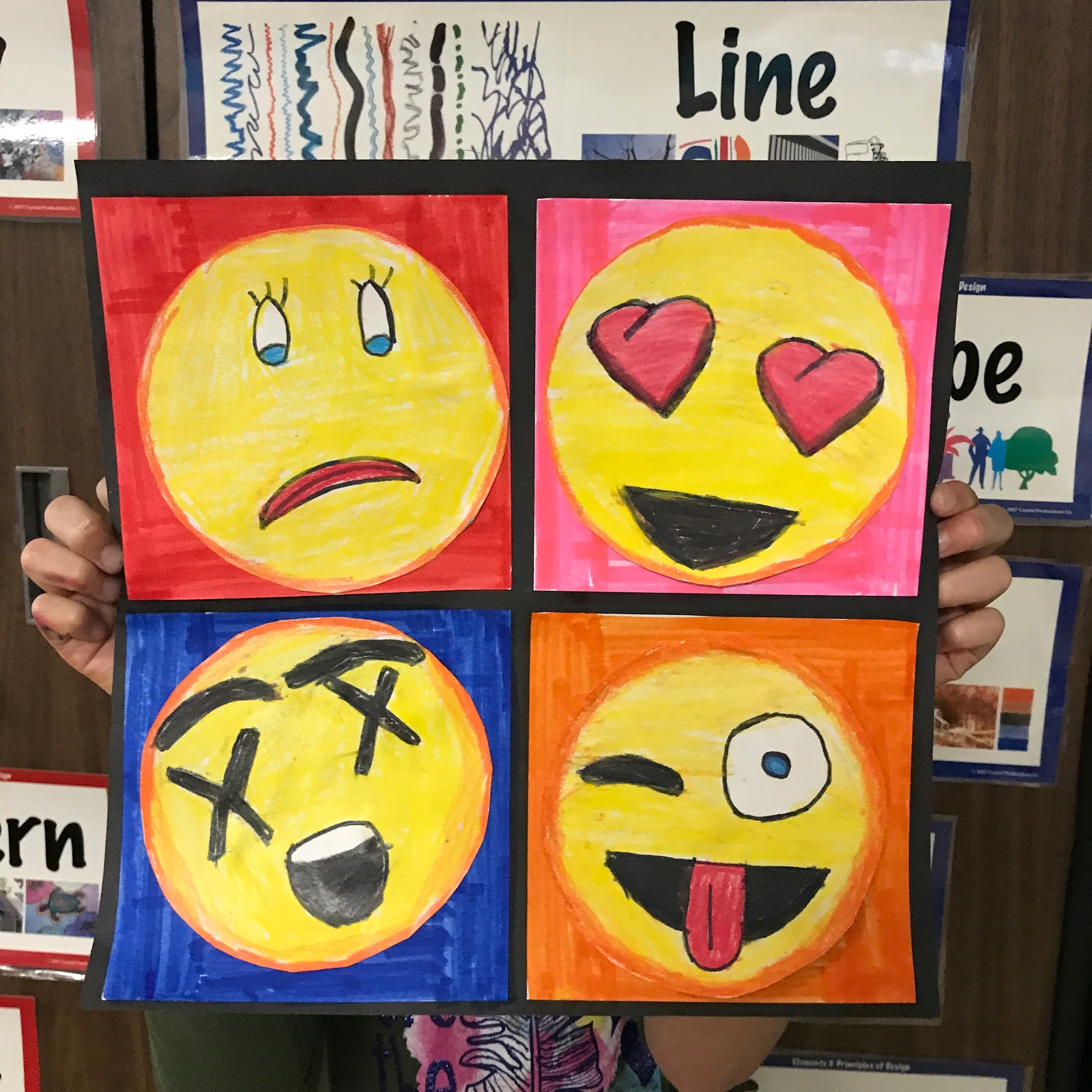 Elements of the Art Room: 4th Grade Pop Art Emojis 😄