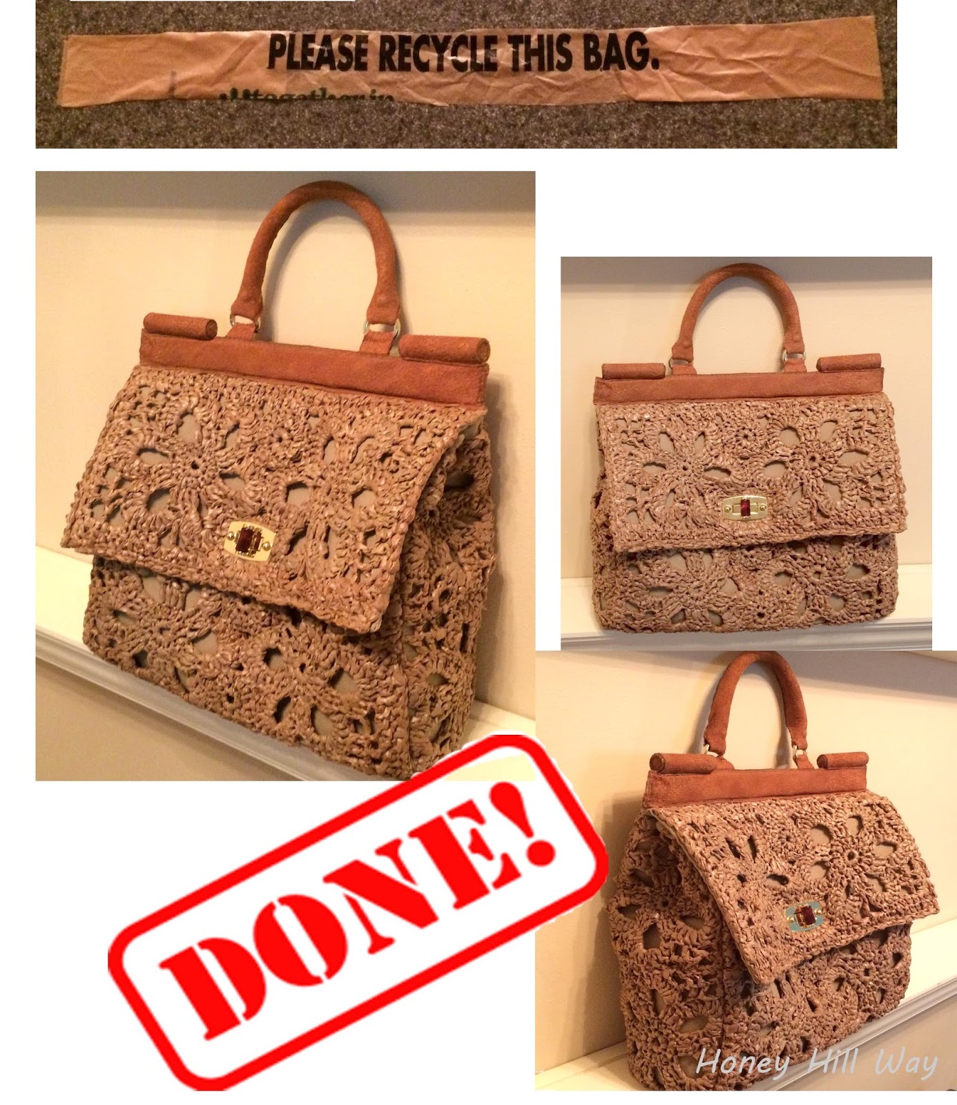 Honey Hill Way: DIY: designer's bag from recycled plastic yarn
