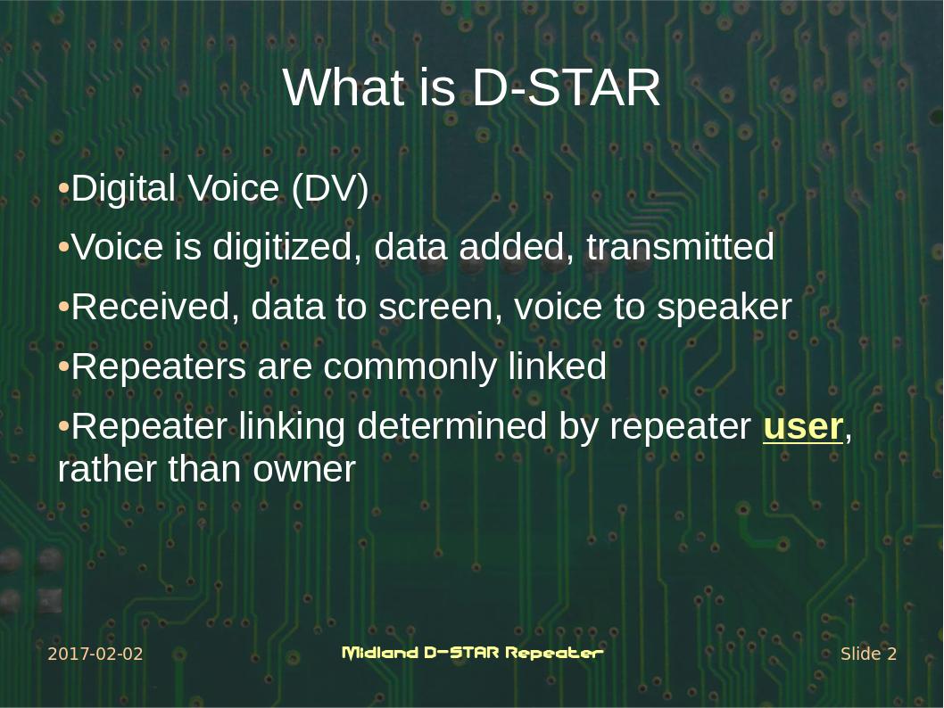 Midland D-STAR Repeater: February Radio Club Presentation