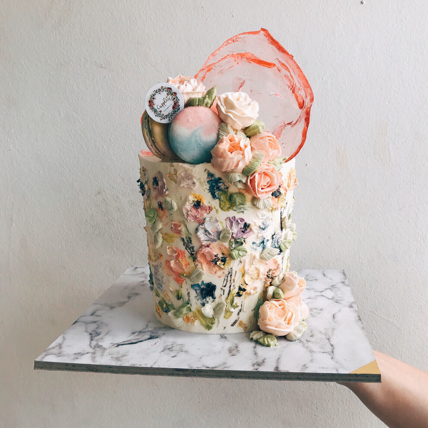 Acrylic Painting Effect on Cake! - CUPPLETS