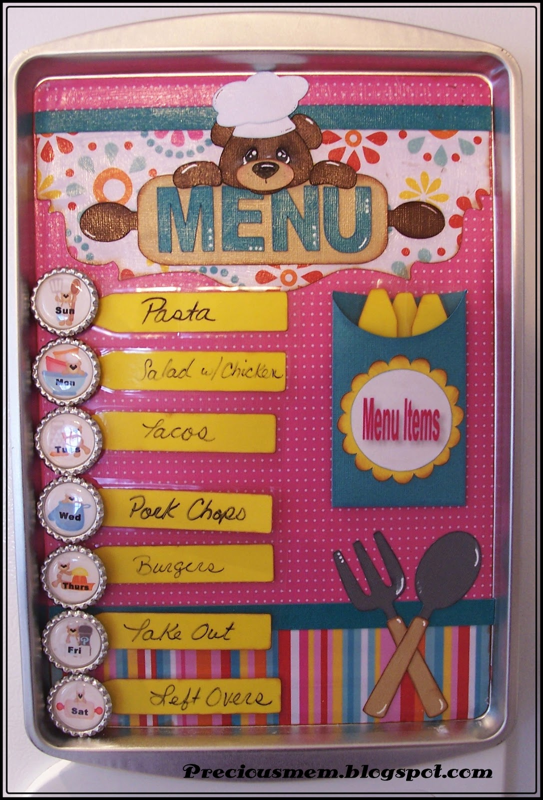 Precious Memories Scrapbooking: Magnetic Menu Board