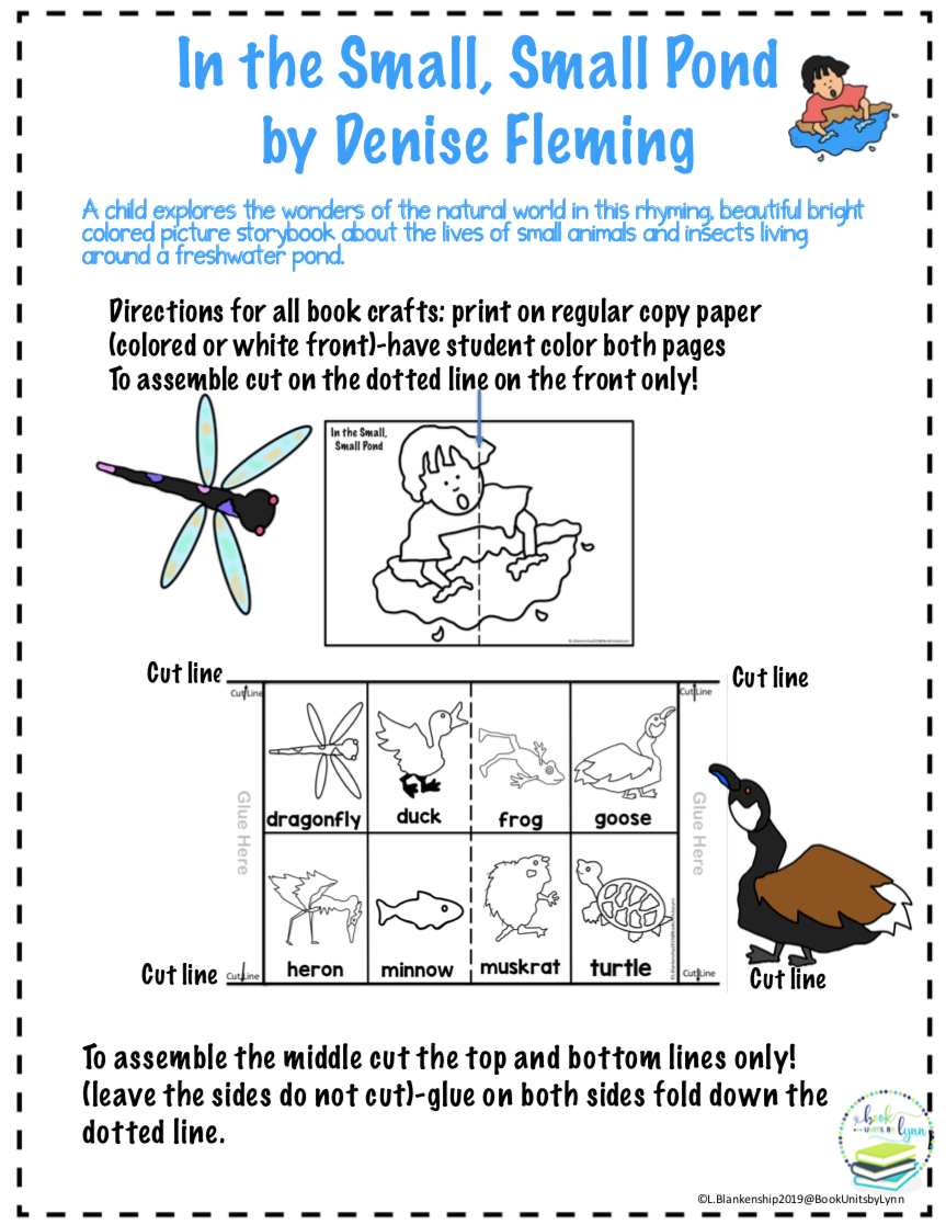 FREE BOOK CRAFT IN THE SMALL, SMALL POND ~ Book Units by Lynn