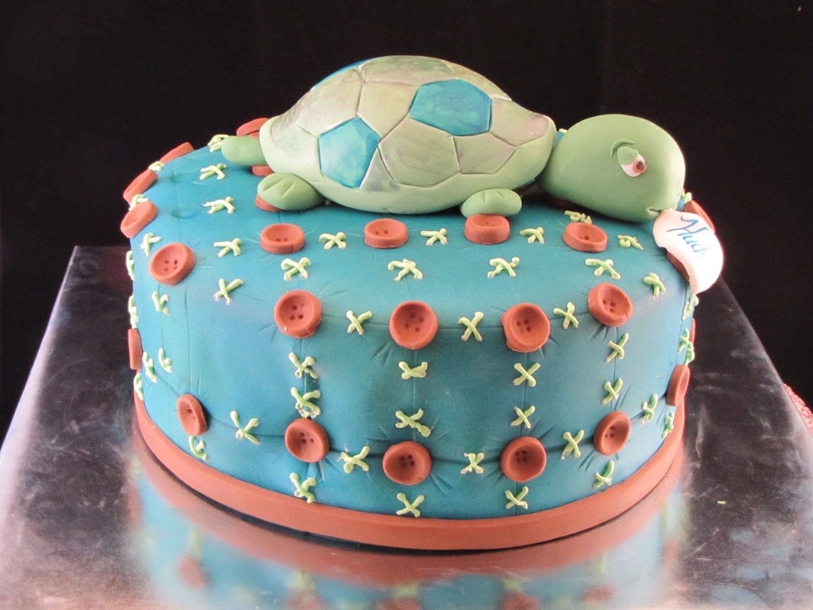 Turtle baby shower cake
