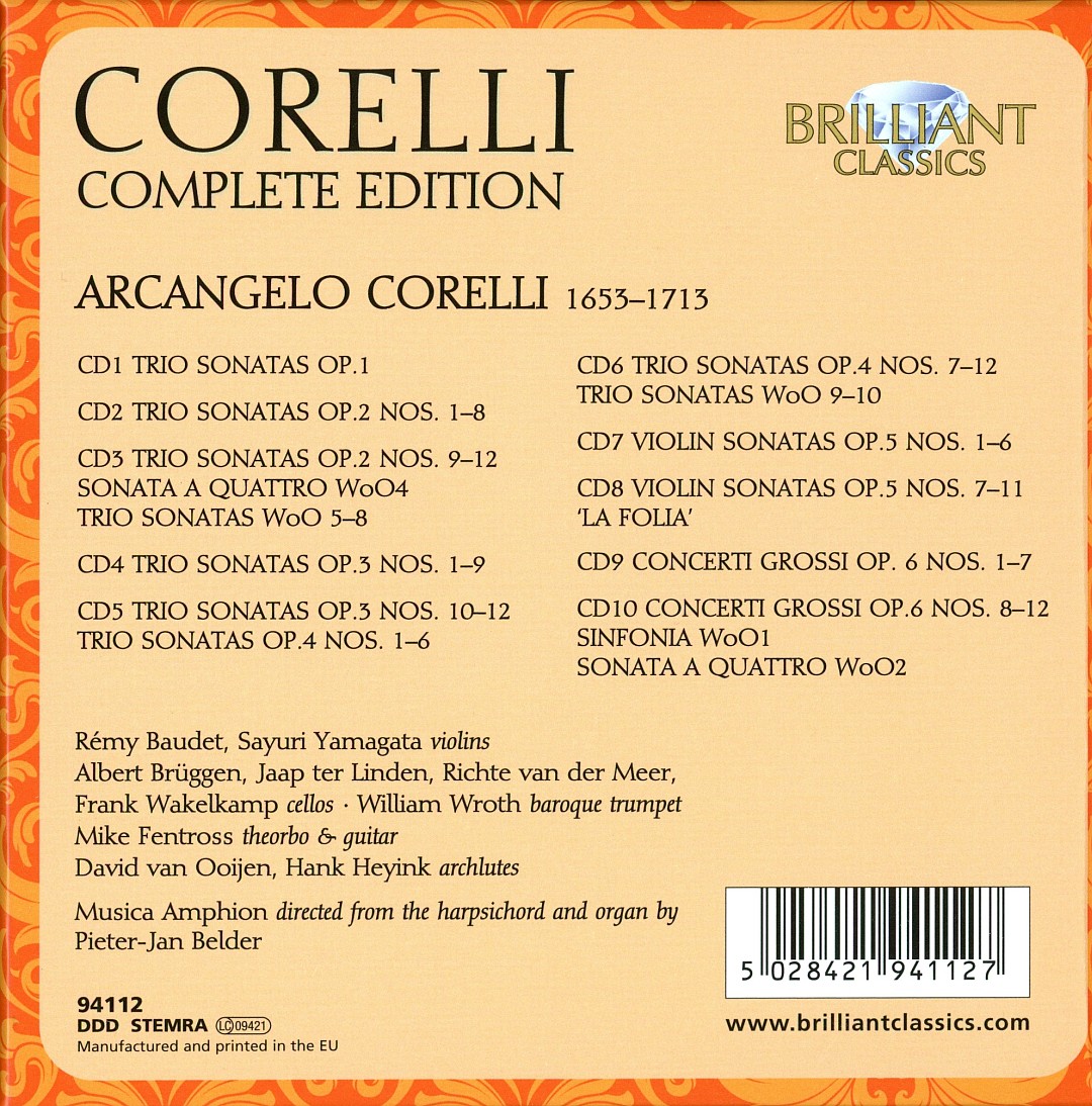 makdelart - classique: CORELLI COMPLETE EDITION [10CDs, Brilliant ...