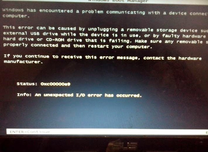RAMM KOMP : Cara Mengatasi Win 7 Error 0xc00000e9