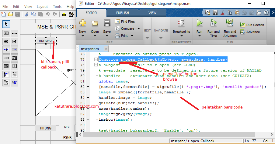 Contoh Penerapan MSE dan PSNR dengan GUI MATLAB (BAG. II) - KETUTRARE