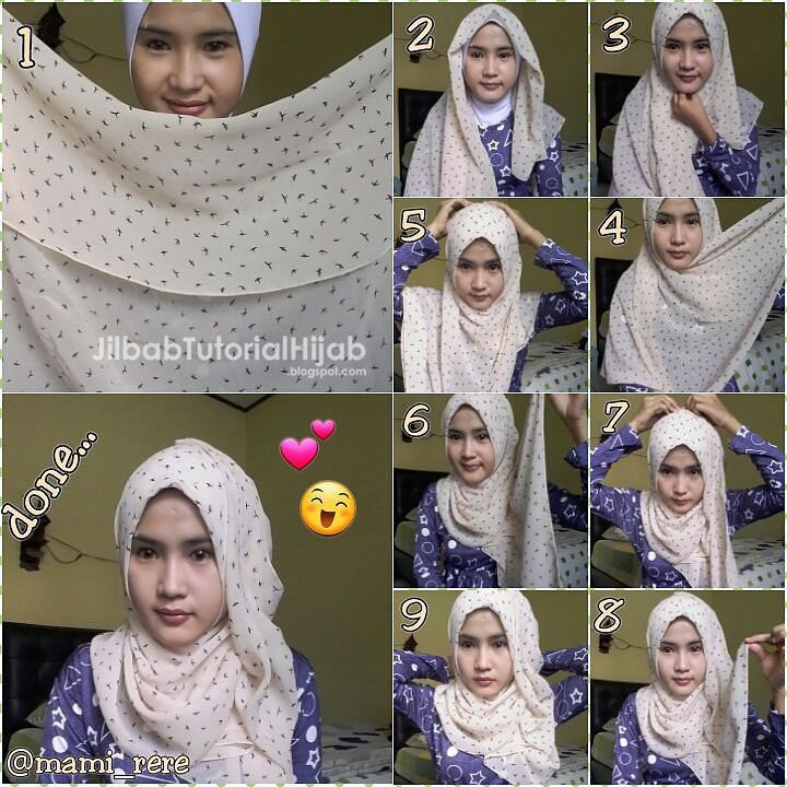 Tutorial Hijab Segi Empat untuk Sehari-hari - Belajar Hijab