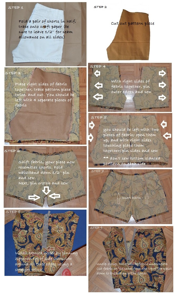 The Crafty Novice: DIY Sew: Patterned Shorts