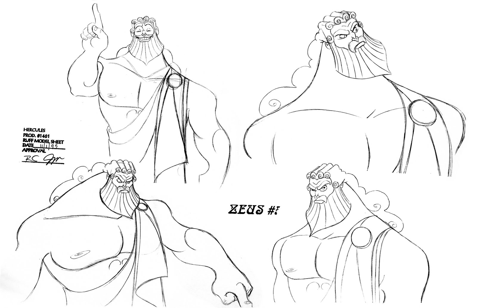 Living Lines Library: Hercules (1997) - Model Sheets & Production Drawings