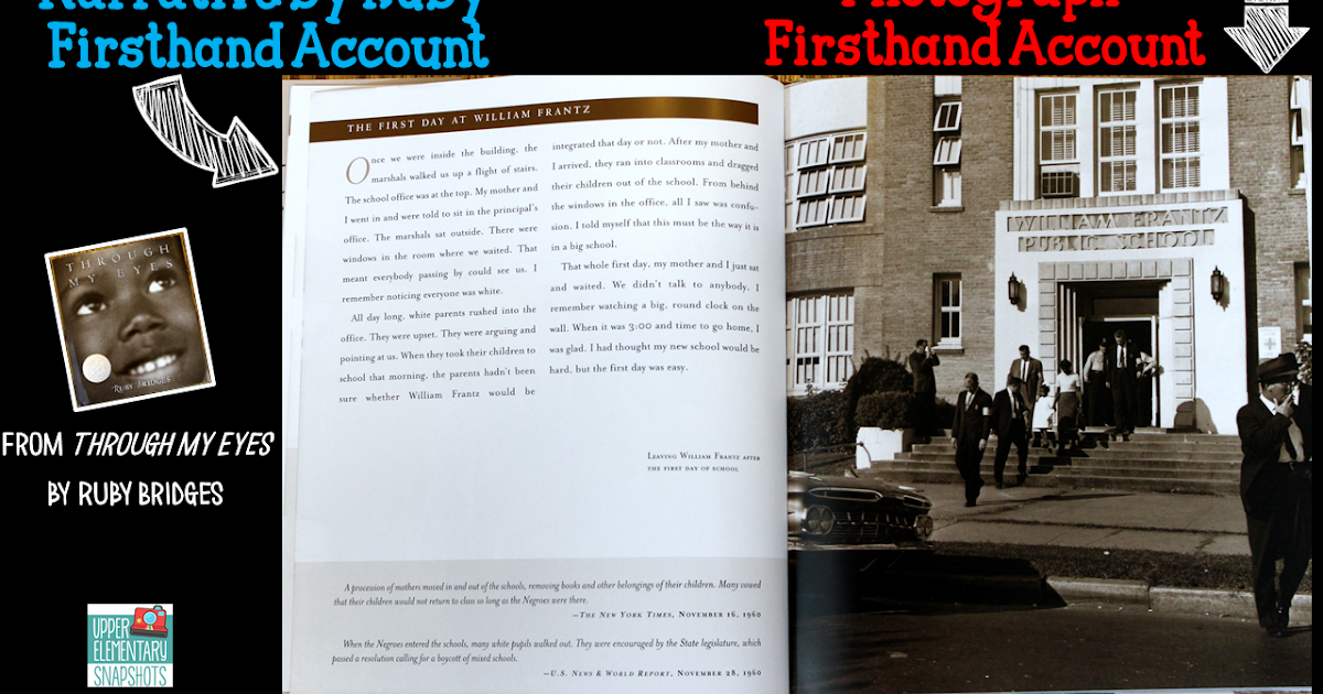 Firsthand and Secondhand Accounts... with a Mentor Text and Anchor ...