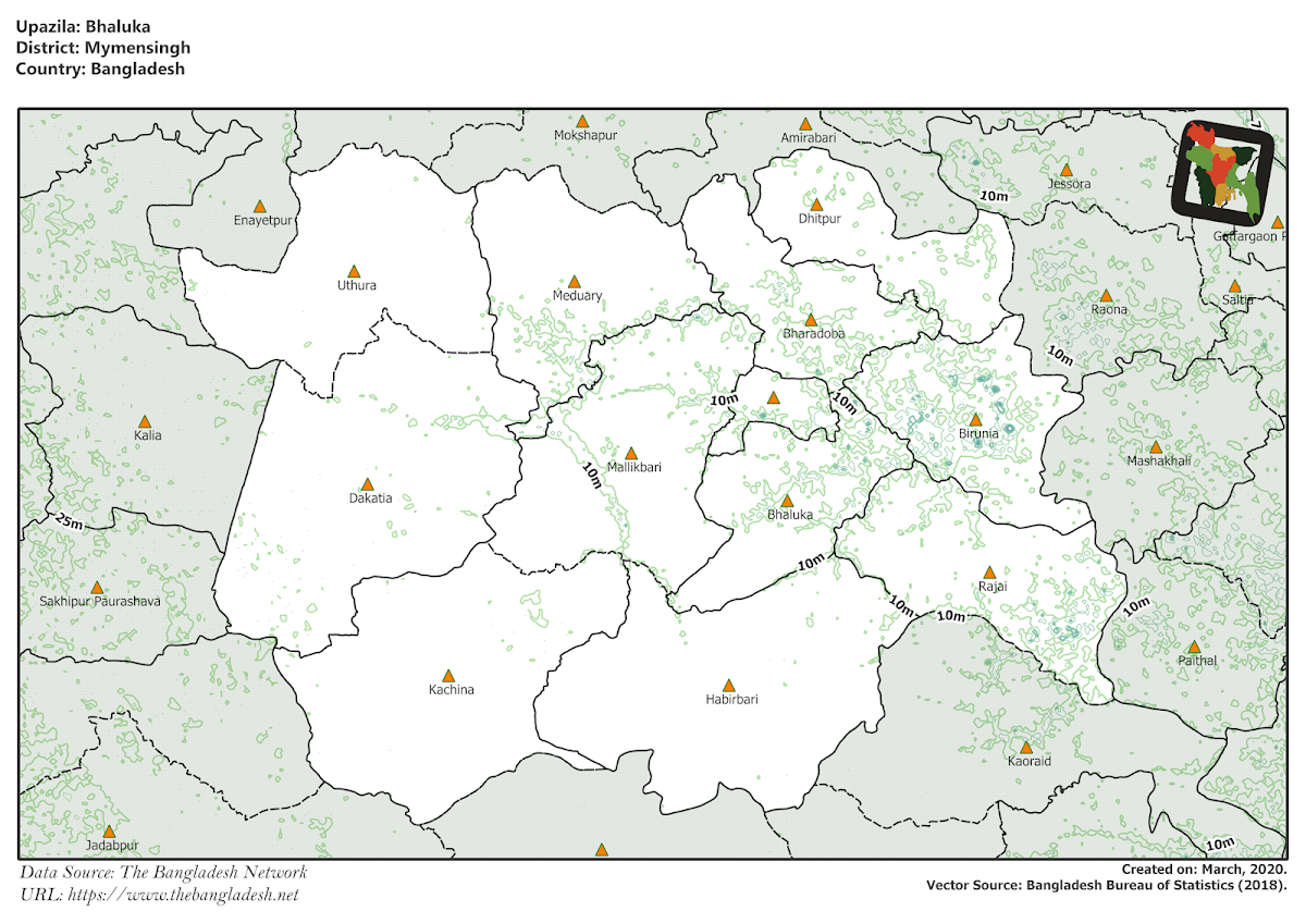 Mouza & Land Use Maps of Bhaluka Upazila, Mymensingh, Bangladesh ...