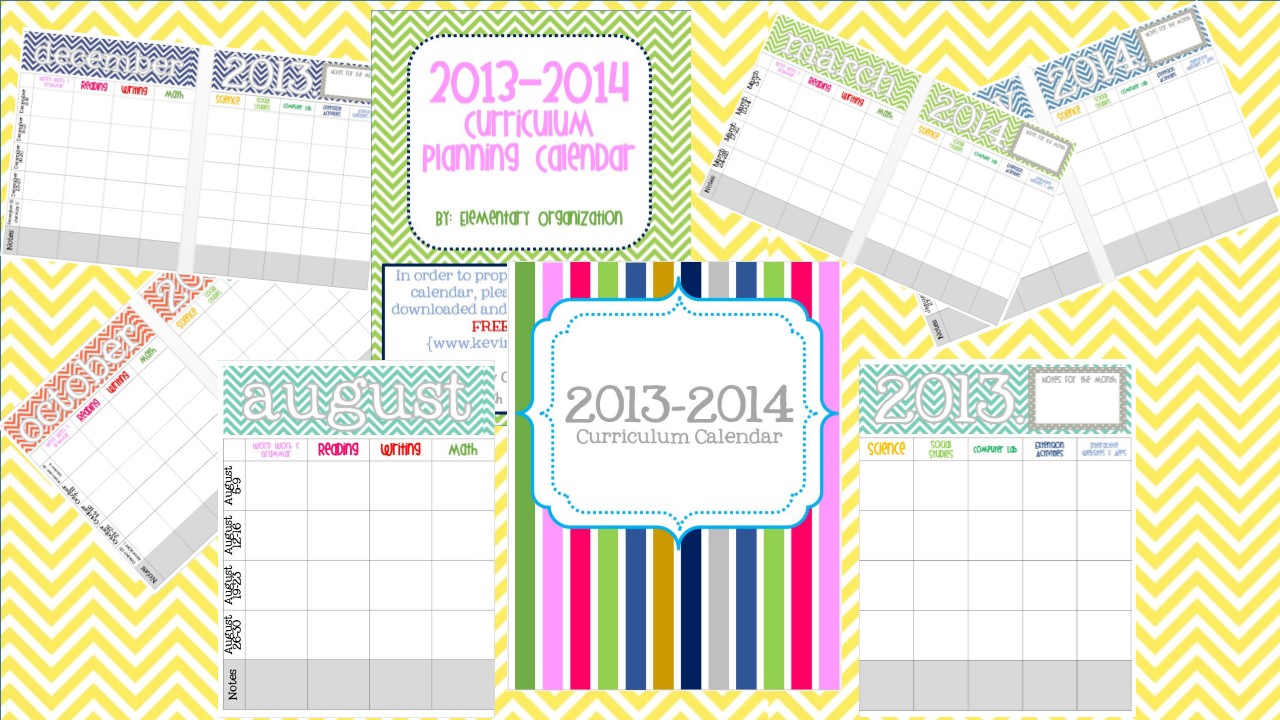 Elementary Organization Curriculum Planning Calendar chiq Chevron elementary-organization-curriculum-planning-calendar-chiq-chevron