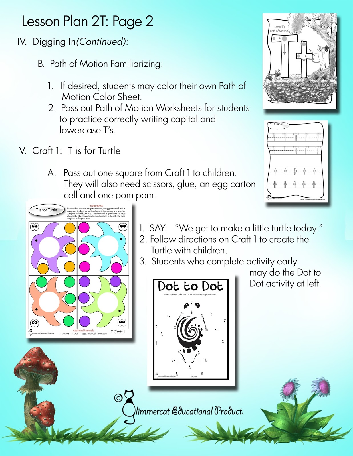 Glimmercat Education: Letter of the Week for T