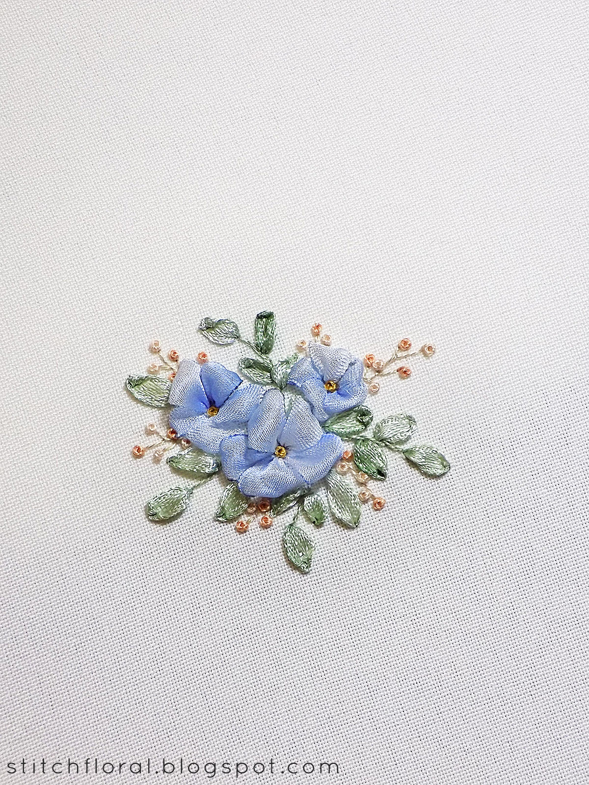 Forget me nots: ribbon embroidery tutorial - Stitch Floral