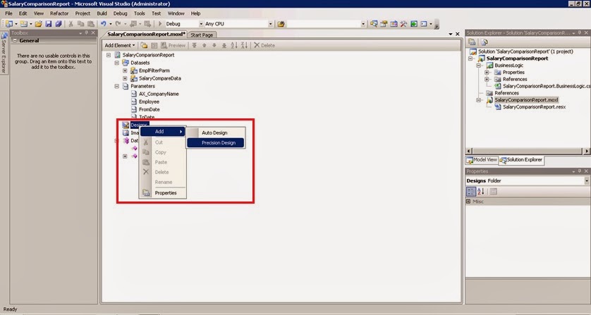 Dynamics AX: SSRS (SQL Server Reporting Services) report via AX 2009