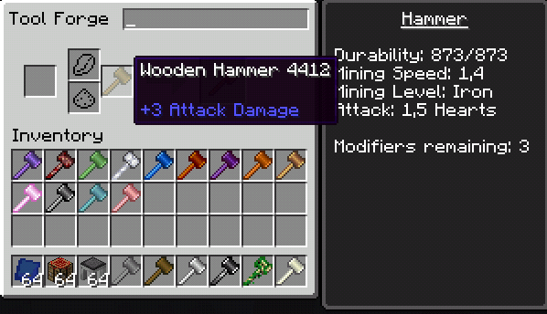 List hammer minecraft tinker's construct - Dexterity technology