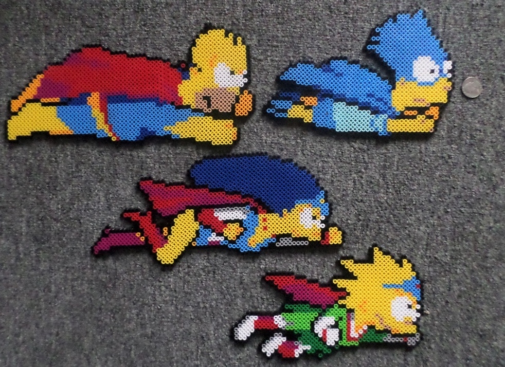 Long Black Fingers : Simpsons Arcade Perler Beads