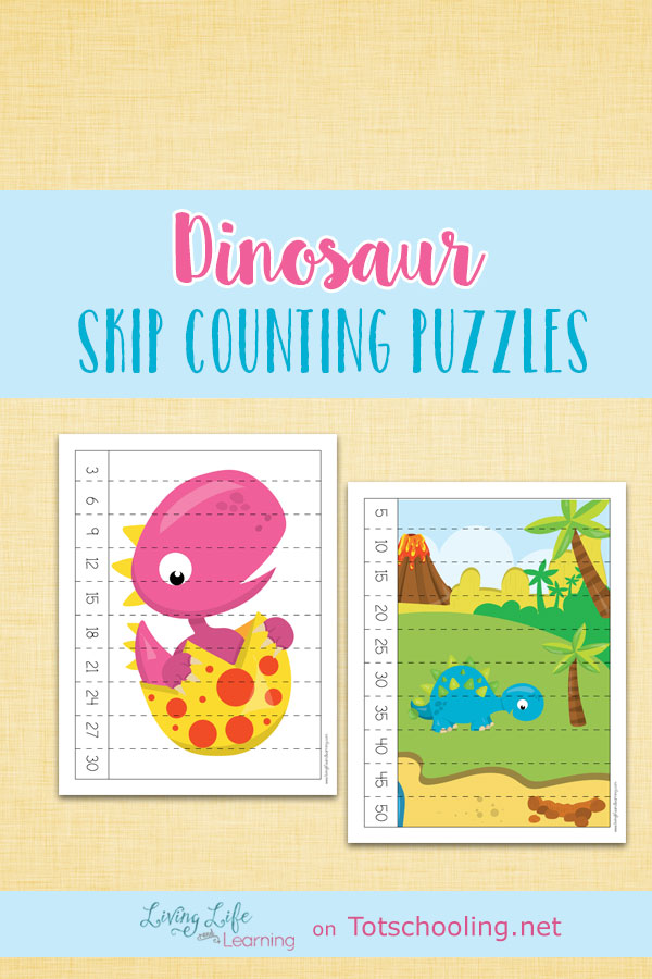 Dinosaur Skip Counting Puzzles | Totschooling - Toddler, Preschool ...